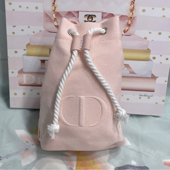 Dior | Bags | Blush Pink Christian Dior Cd Drawstring Mini Bucket Pouch ...